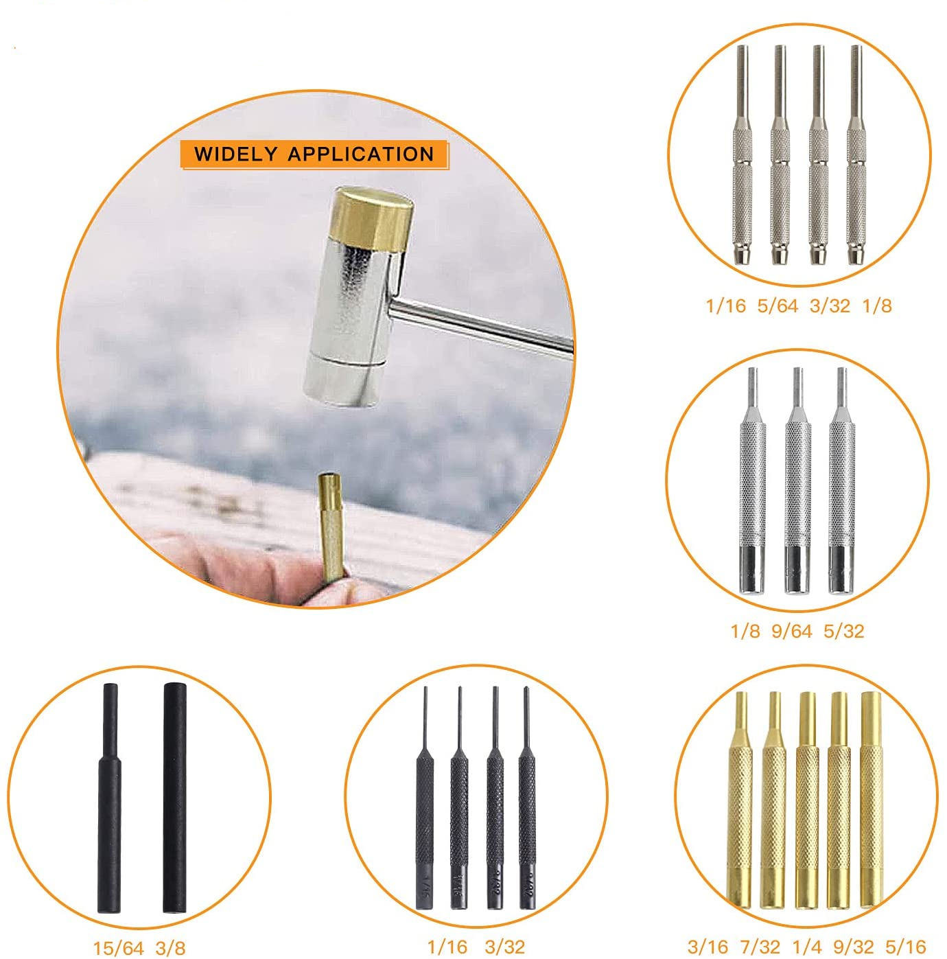 Roll Pin Punch Set, Gunsmithing Punch Tools, Made of Solid Material ...
