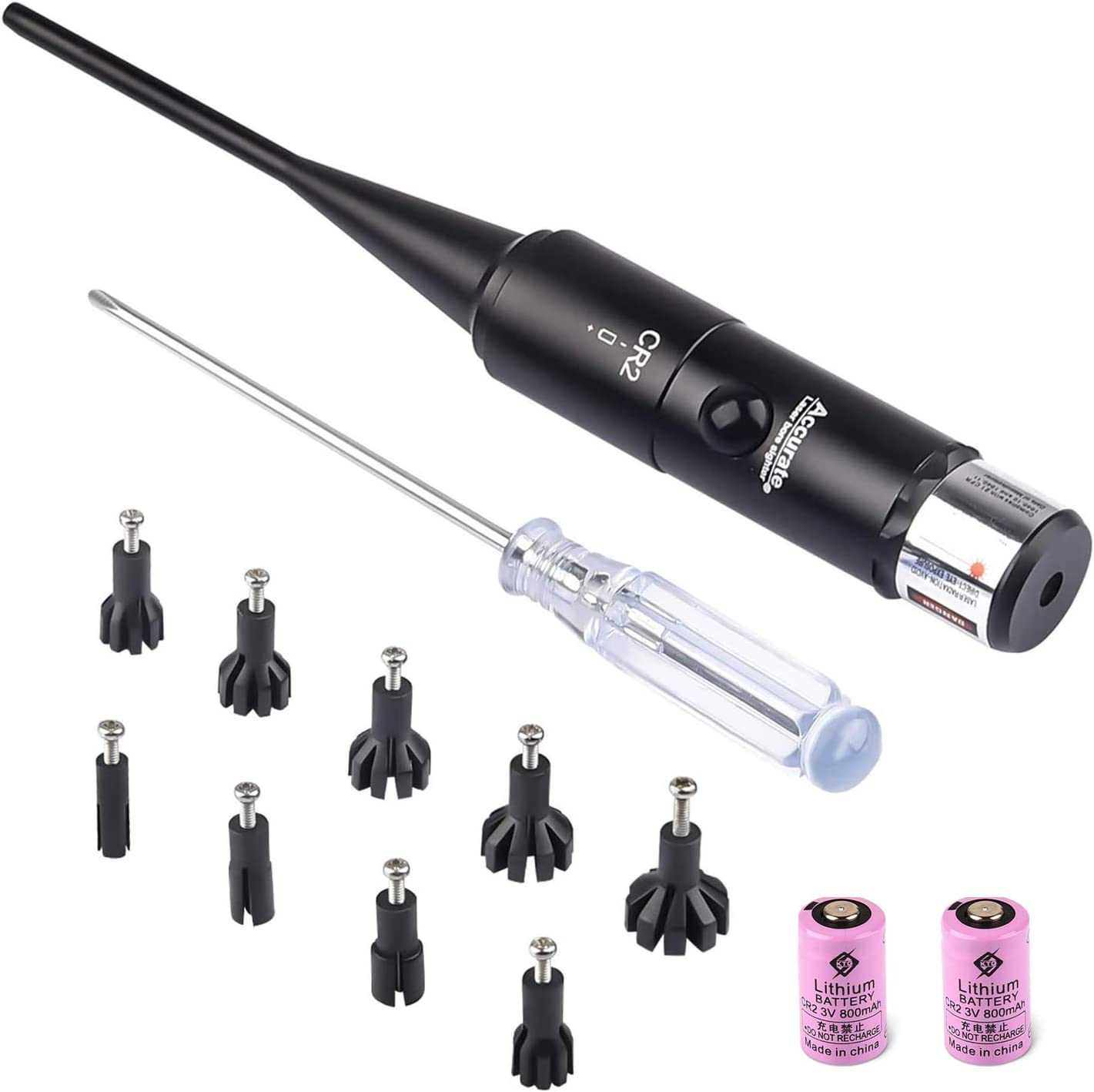 Laser Bore Sight Kit Multiple Caliber with Big Button Switch for 0.177 ...